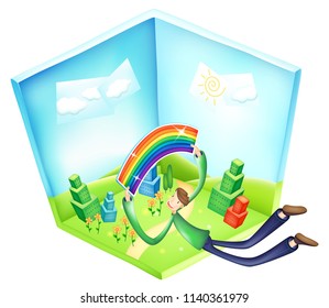 Man Dream Box Stock Vector (Royalty Free) 1140361979 | Shutterstock