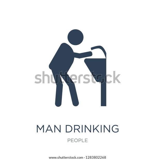 Man Drinking Water Public Place Icon Stock Vector (Royalty Free ...