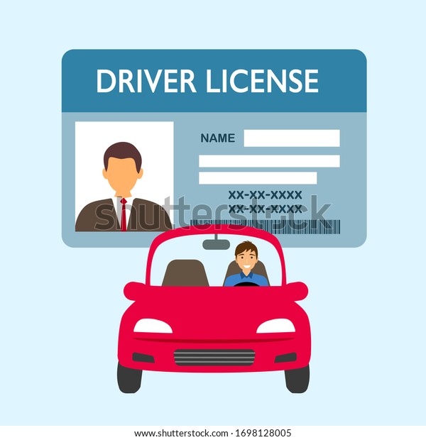 Man Driving Car Driver License Concept Stock Vector (Royalty Free ...