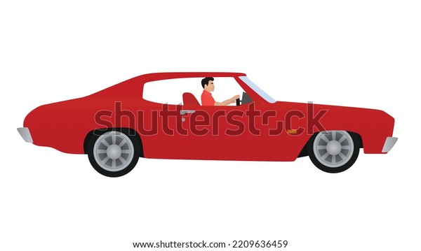 Man Driving Car Vector Illustration Stock Vector (Royalty Free ...