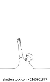 Man Drowning Hand One Line Drawing Stock Vector (Royalty Free ...