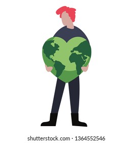 Man Earth Day Stock Vector (Royalty Free) 1364552546 | Shutterstock