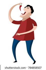 237 Man eating chili Stock Illustrations, Images & Vectors | Shutterstock