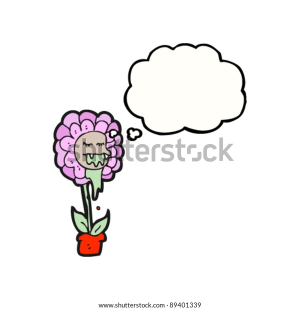 Man Eating Plant Cartoon Thought Bubble Stock Vector (Royalty Free ...