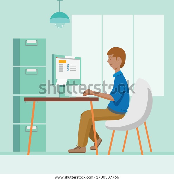 Man Employee Scheduling Job Task Illustration Stock Vector (Royalty ...