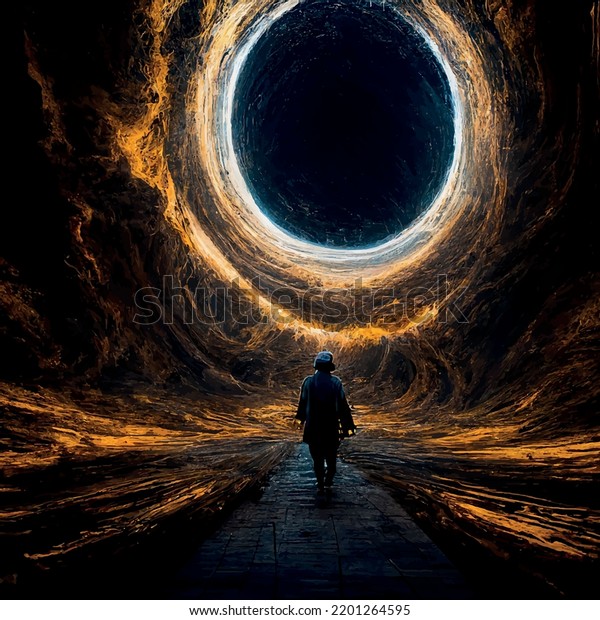 Man Entering Wormhole Black Sky Stock Vector (Royalty Free) 2201264595 | Shutterstock
