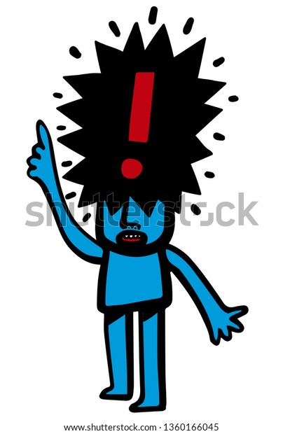 Man Exclamation Mark Covering His Head Stock Vector (Royalty Free ...