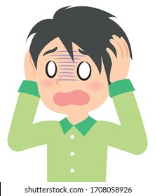 Man Expression Emotionsshock Pale Stock Vector (Royalty Free ...