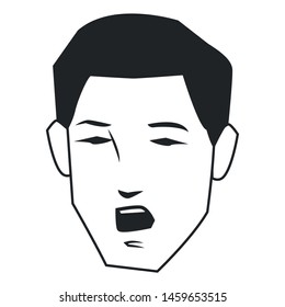 Man Face Avatar Screaming Black White Stock Vector (Royalty Free ...