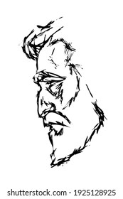 Man Face Bearded Man Sketch Art Stock Vector (Royalty Free) 1925128925 ...