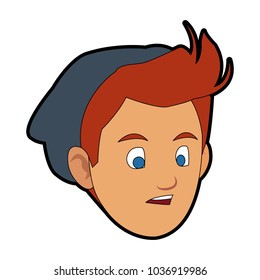Young Man Face Cartoon Character Isolated: เวกเตอร์สต็อก (ปลอดค่า ...