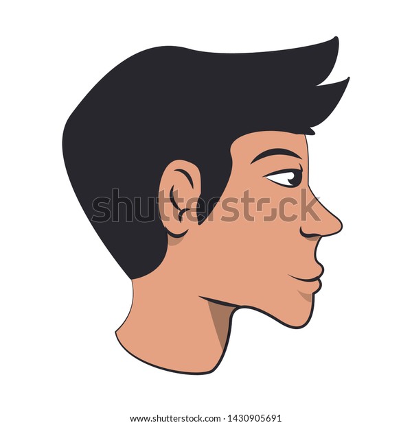 Man Face Cartoon Sideview Isolated Cartoon Stock Vector (Royalty Free ...