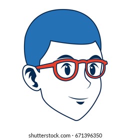 Man Face Character Smiling Blue Hair Stock Vector (Royalty Free ...
