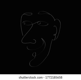 Man Face Line Art Vector Design Stock Vector (Royalty Free) 1772185658 ...