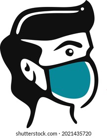 Man Face Mask Logo Design Stock Vector (Royalty Free) 2021435720 ...
