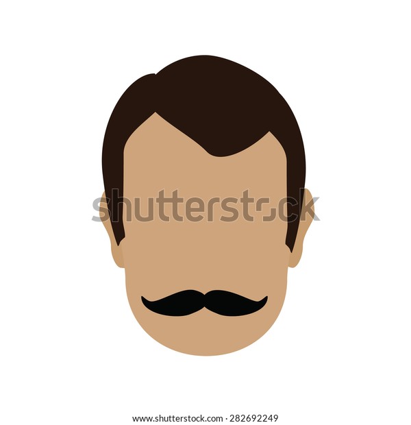 Man Face Mustache Vector Illustration Hipster Stock Vector (Royalty ...