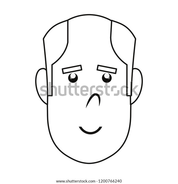 Man Face Outline On White Background Stock Vector (Royalty Free ...