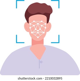 Man Face Person Identification Process Recognition Stock Vector ...