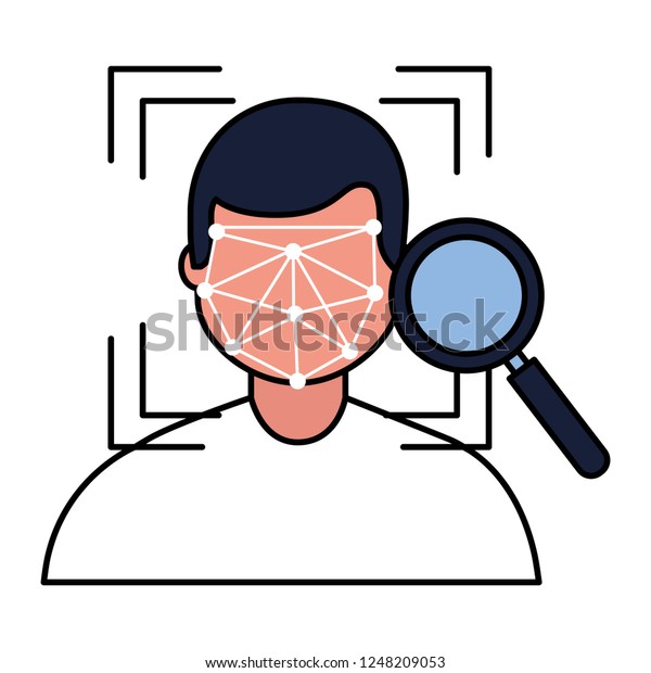 Man Face Scan Biometric Analysis Stock Vector (Royalty Free) 1248209053 ...