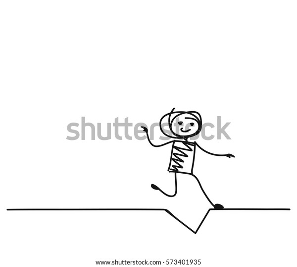 Man Falling Cartoon Hand Drawn Sketch Stock Vector (Royalty Free ...