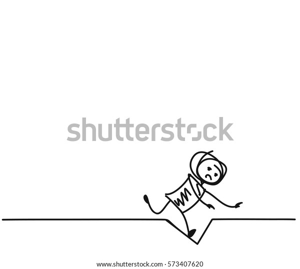 Man Falling Cartoon Hand Drawn Sketch : image vectorielle de stock ...