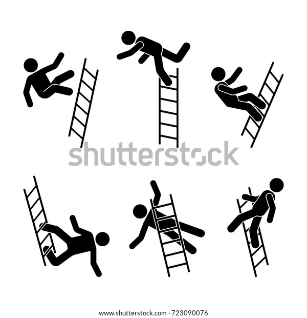 Man Falling Off Ladder Stick Figure Stock Vector (Royalty Free) 723090076