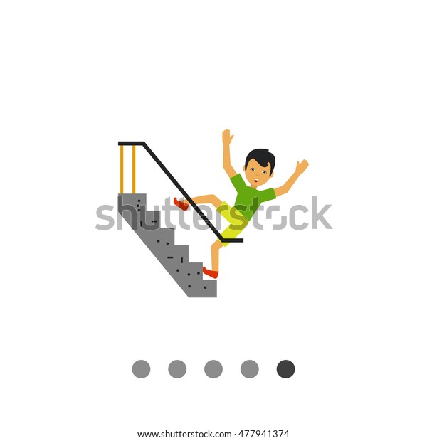 Man Falling On Stairs Icon Stock Vector (Royalty Free) 477941374