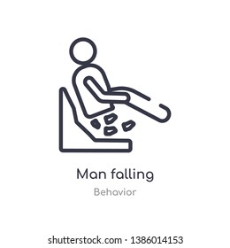 Man Falling Outline Icon Isolated Line Stock Vector (Royalty Free ...