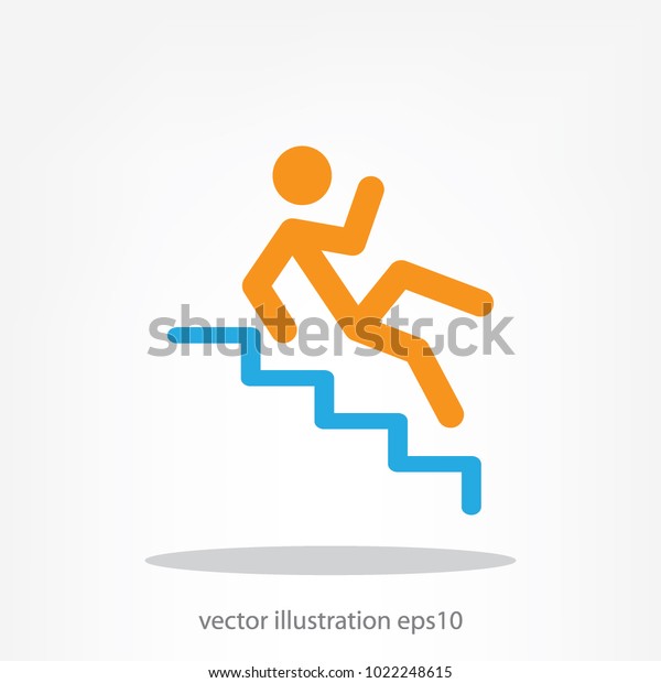 Man Falls Down Stairs Icon Vector Stock Vector (Royalty Free) 1022248615