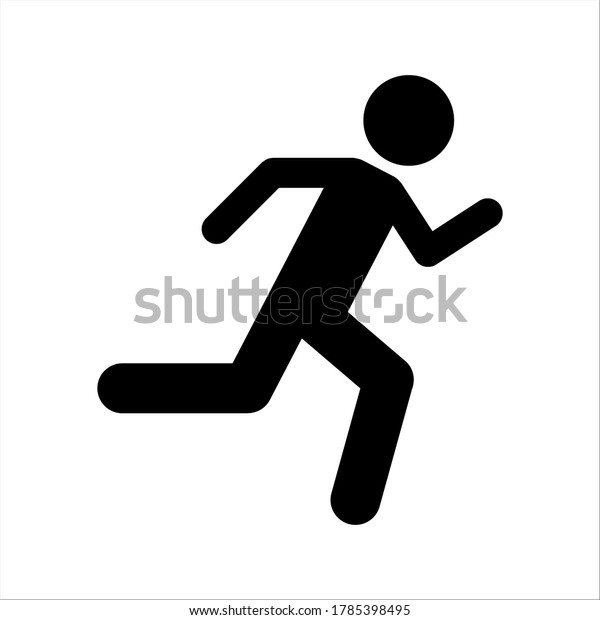 Man Fast Run Icon On White Stock Vector (Royalty Free) 1785398495 ...