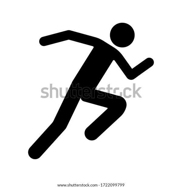 Man Fast Run Icon Rush Icon Stock Vector (Royalty Free) 1722099799
