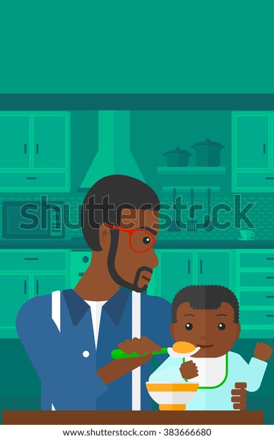 Man Feeding Baby Stock Vector (Royalty Free) 383666680 | Shutterstock