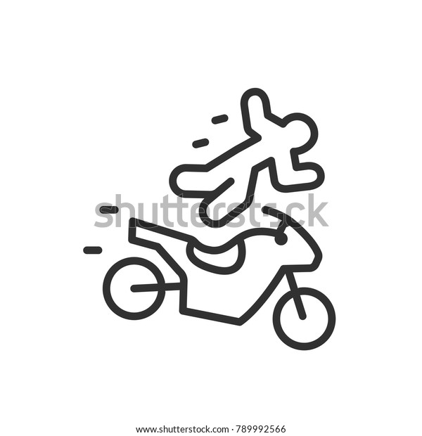 Man Fell Motorcycle Crash Linear Icon Stock Vector (Royalty Free) 789992566