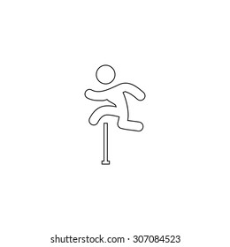 Man Figure Jumping Over Obstacles Outline Stock Vector (Royalty Free ...
