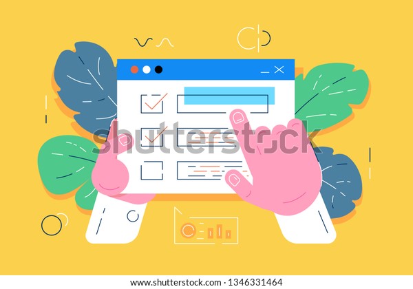 Man Filling Out Form Vector Illustration Stock Vector (Royalty Free ...