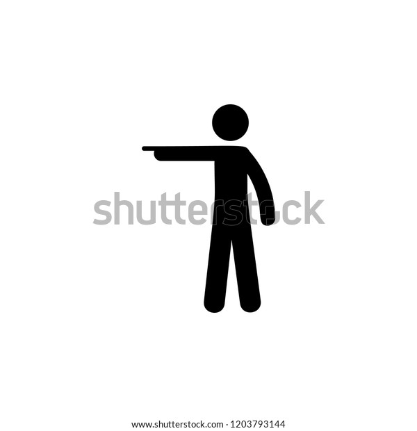 Man Finger Icon Element Man Pointing Stock Vector (Royalty Free ...