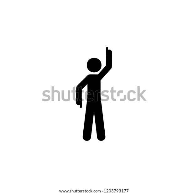 Man Finger Icon Element Man Pointing Stock Vector (Royalty Free ...