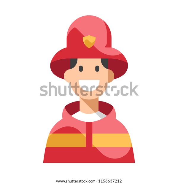 Man Firefighter Uniform Vector Illustration Flat Stock Vector (Royalty ...