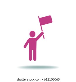 Man Flag Icon Stock Vector (Royalty Free) 612108065