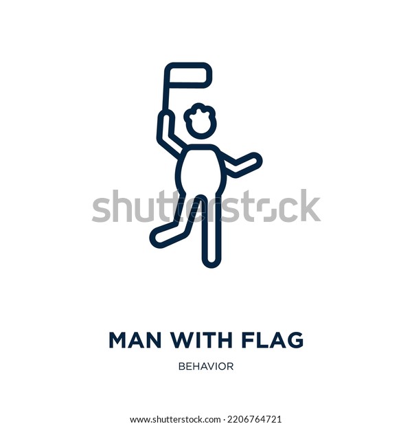 Man Flag Icon Behavior Collection Thin Stock Vector (Royalty Free ...