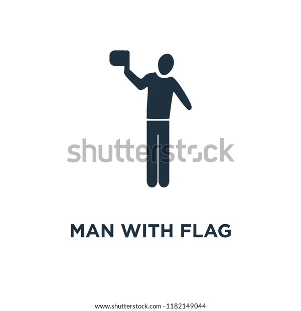 Man Flag Icon Black Filled Vector Stock Vector (Royalty Free ...