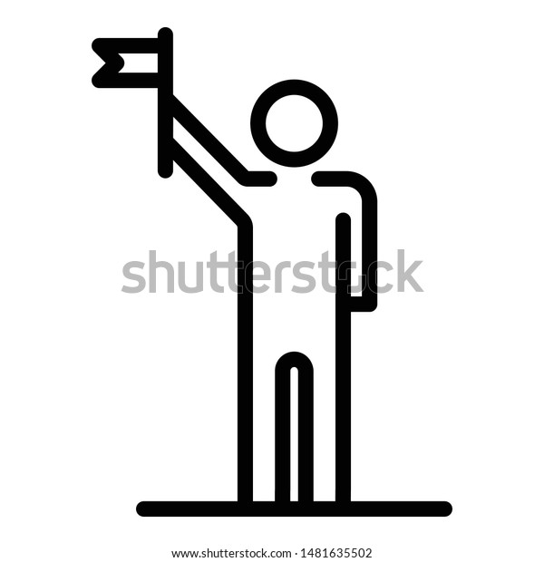 Man Flag Icon Outline Man Flag Stock Vector (Royalty Free) 1481635502 ...