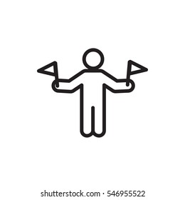Simple Outline Man Flags Vector Icon Stock Vector (Royalty Free) 591127733