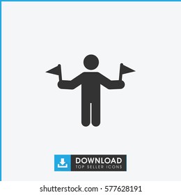 Man Flags Icon Illustration Isolated Vector Stock Vector (Royalty Free ...