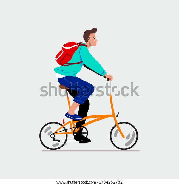 Man Folding Bike Vector Illustration Featuring Stock Vector (Royalty ...