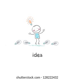 Man Catches His Idea Stock Vector (Royalty Free) 128222477