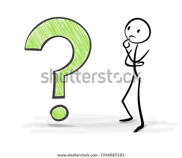 Man Front Question Mark Thinking Solutions Stock Vector (Royalty Free ...