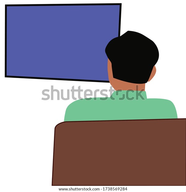 Man Front Television Isolated Stock Vector (Royalty Free) 1738569284 ...