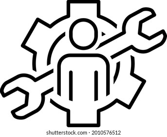 Man Gear Icon Key Activities Icon Stock Vector (Royalty Free ...