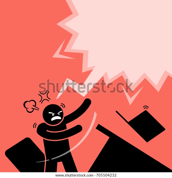 Man Gets Frustrated Laptop Flip Computer Stock Vector (Royalty Free ...